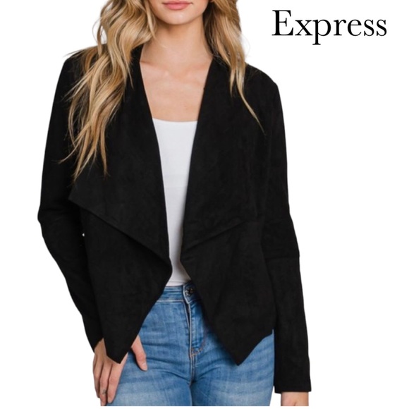 Express | Jackets & Coats | Express Black Waterfall Jacket | Poshmark